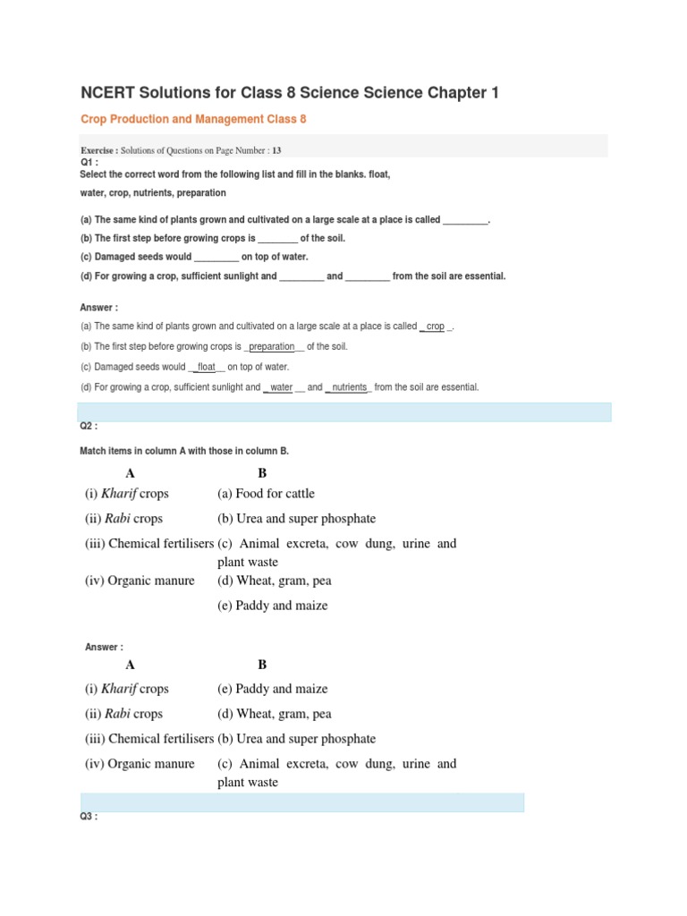 Science 8th English Medium ch1 | PDF | Fertilizer | Sowing