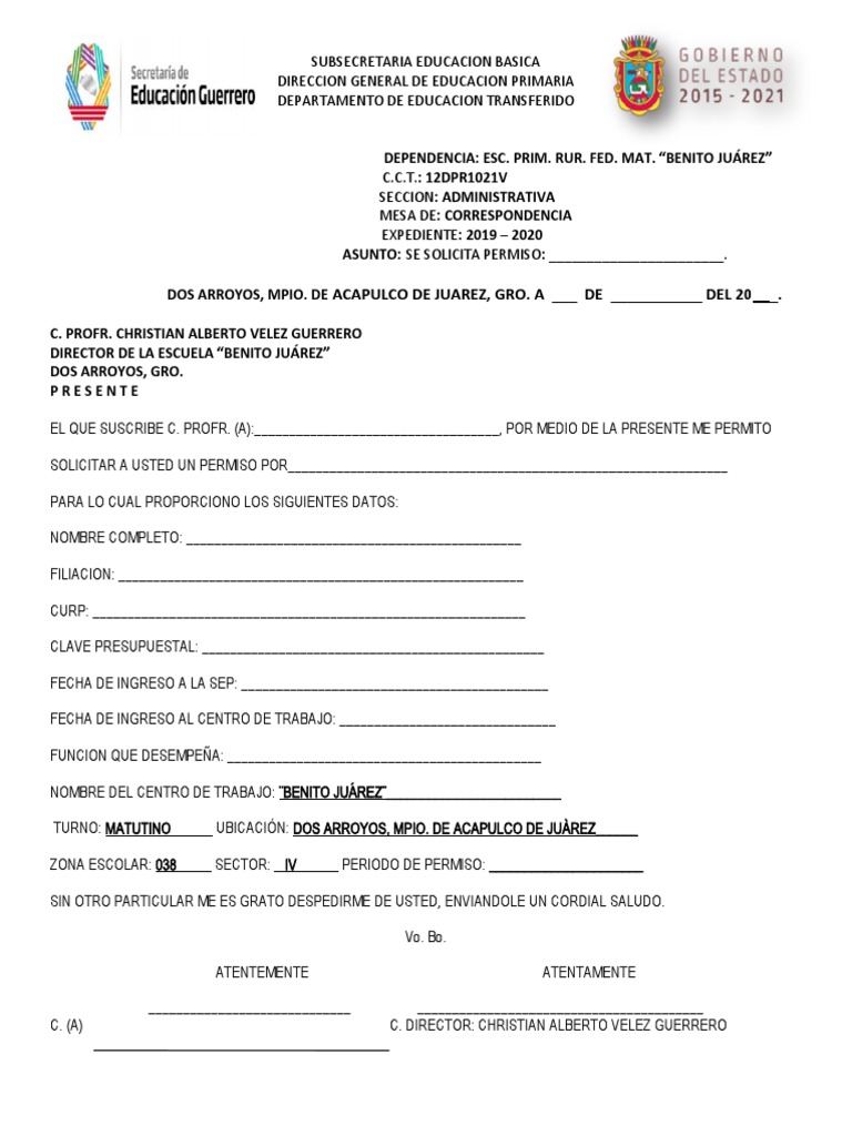 Solicitud de Permiso Economico | PDF