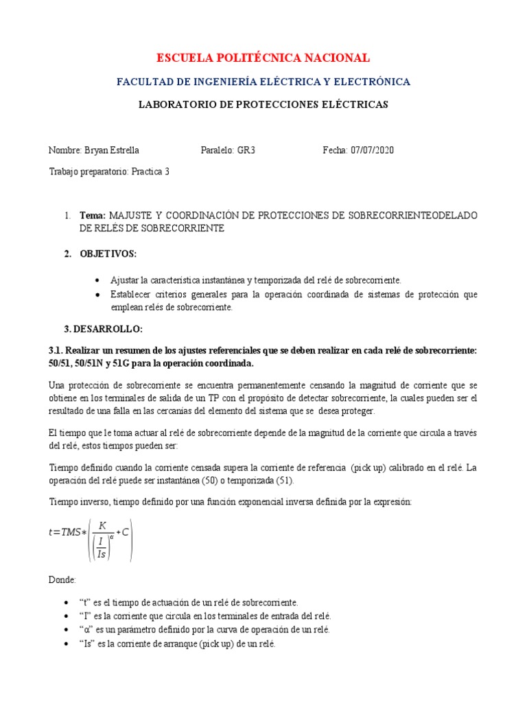 Coordinación y ajuste de protecciones de sobrecorriente mediante relés | PDF | Relé ...