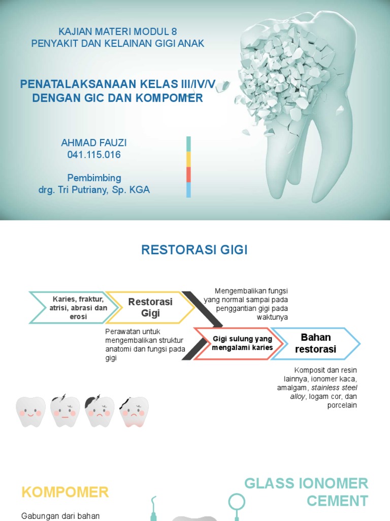 Restorasi Gigian Anak dengan Kompomer dan GIC | PDF