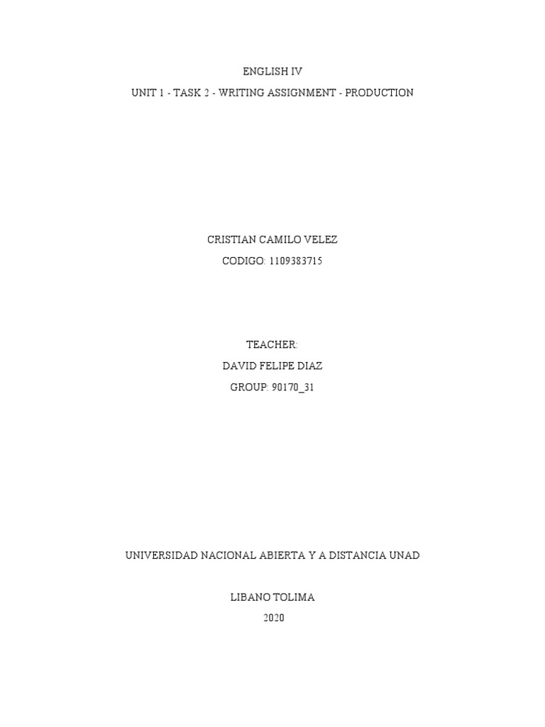 UNIT 1 - TASK 2 - Cristian - Velez | PDF