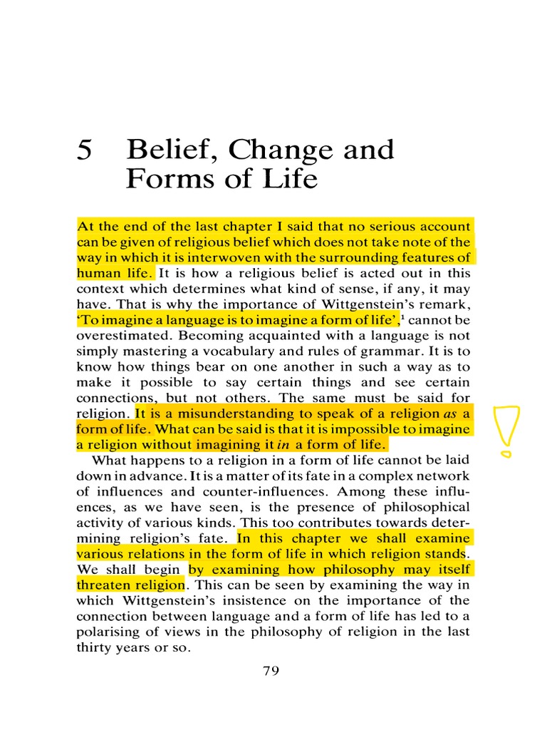5 Belief, Change and Forms of Life | PDF | Internalism And Externalism ...