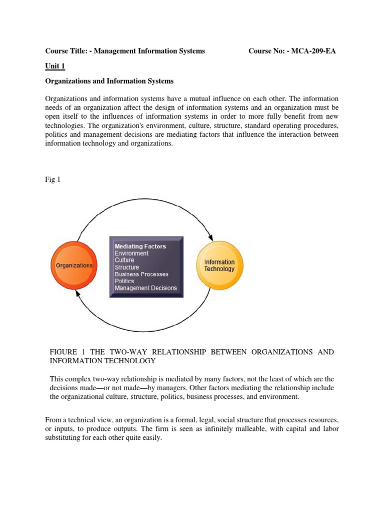 MIS Notes Unit 1 PDF | Download Free PDF | Decision Support System ...