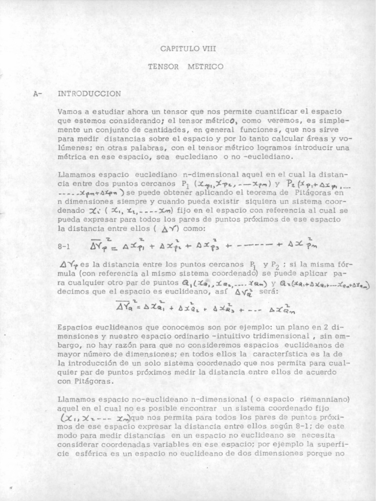 Introducción al Tensor Métrico | PDF | Sistema coordinado | Matriz ...
