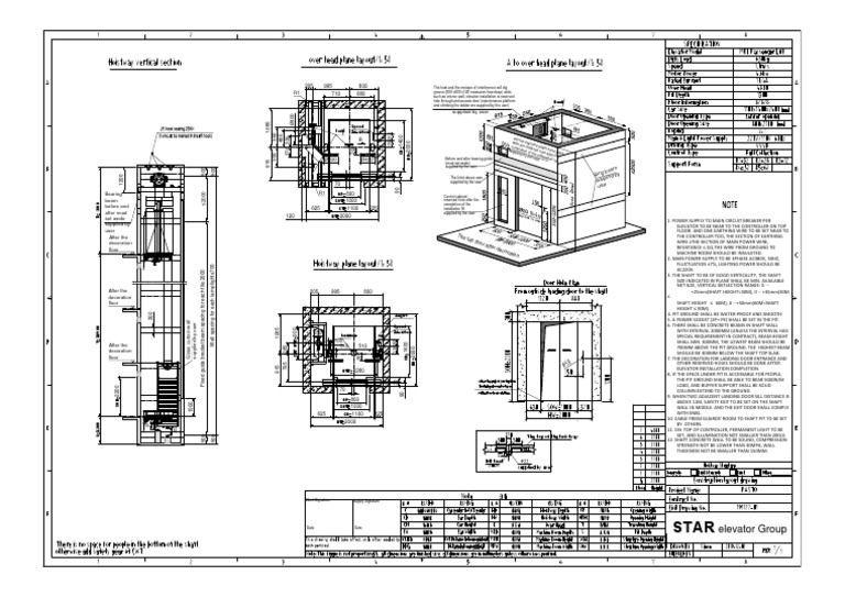 Installation Instructions for Elevator Shaft Preparation Including Hole ...