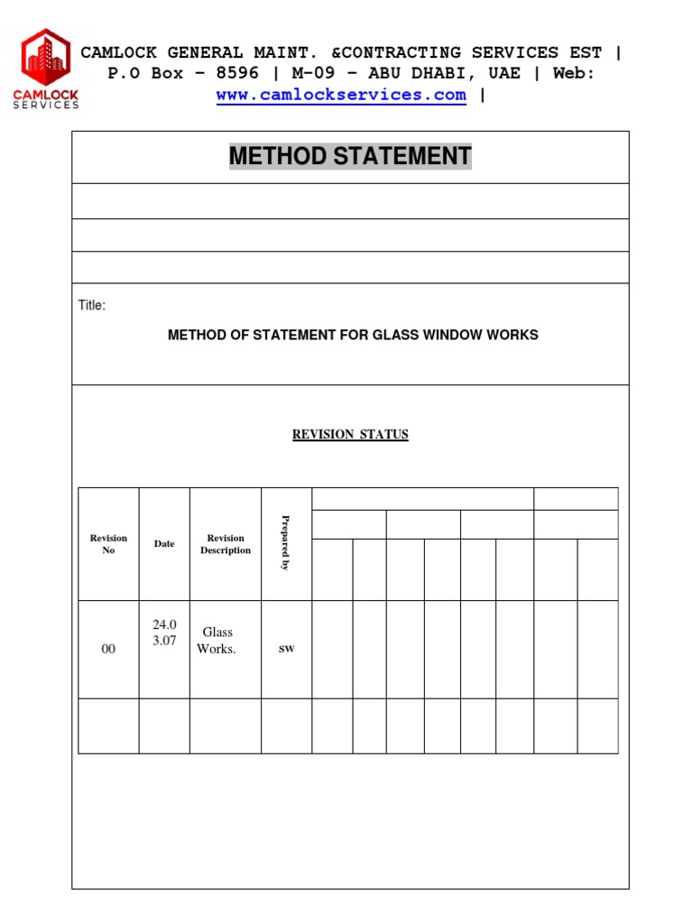 MOS Glass Window Works | PDF | Quality Assurance | Window