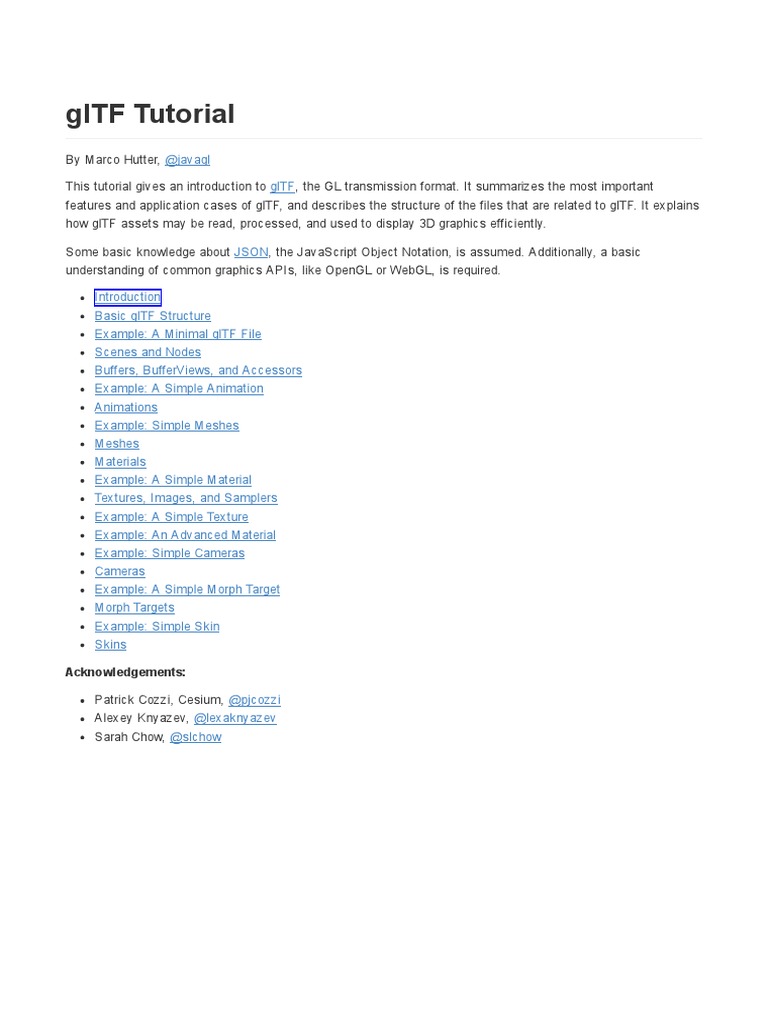 GLTF Tutorials - Wei Zhi PDF | PDF | 3 D Computer Graphics | Matrix ...