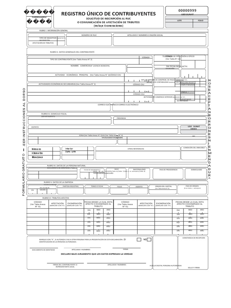 Solicitud de Ruc | PDF