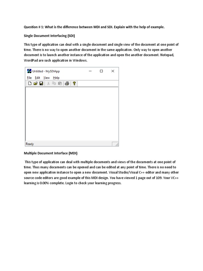Question # 1: What Is The Difference Between MDI and SDI. Explain With ...