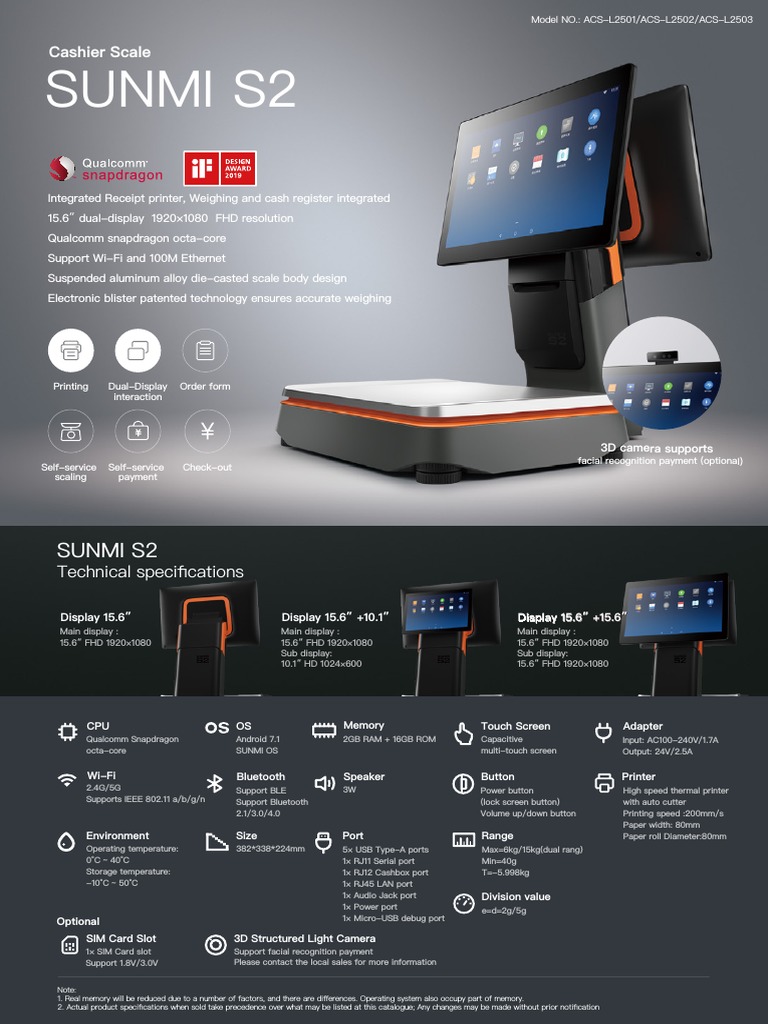 A Comprehensive Technical Specification Sheet for the SUNMI S2 ...