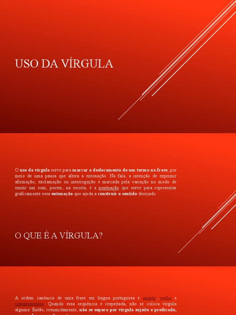 Uso Da Vírgula (Explicação e Exercícios) | PDF | Semiótica | Mecânica ...