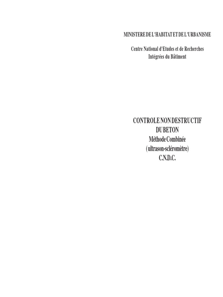 CNERIB - Contrôle Non Destructif Du Béton | PDF | Béton armé | Secteurs de l'économie