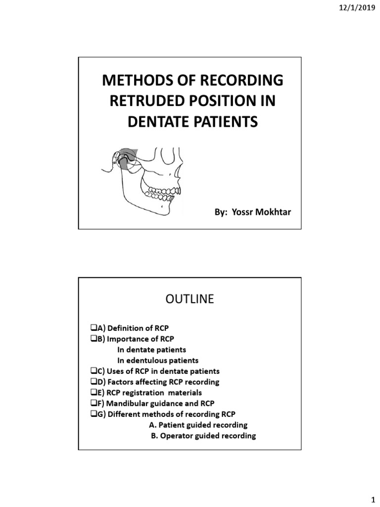 Methods of Recording Retruded Contact Position in Dentate Patients ...