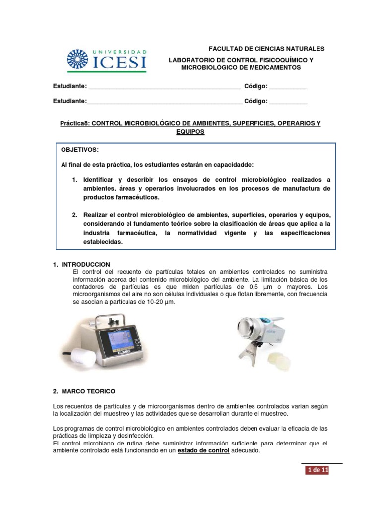 Control Microbiologico de Ambientes | PDF | Estreptococo | Laboratorios