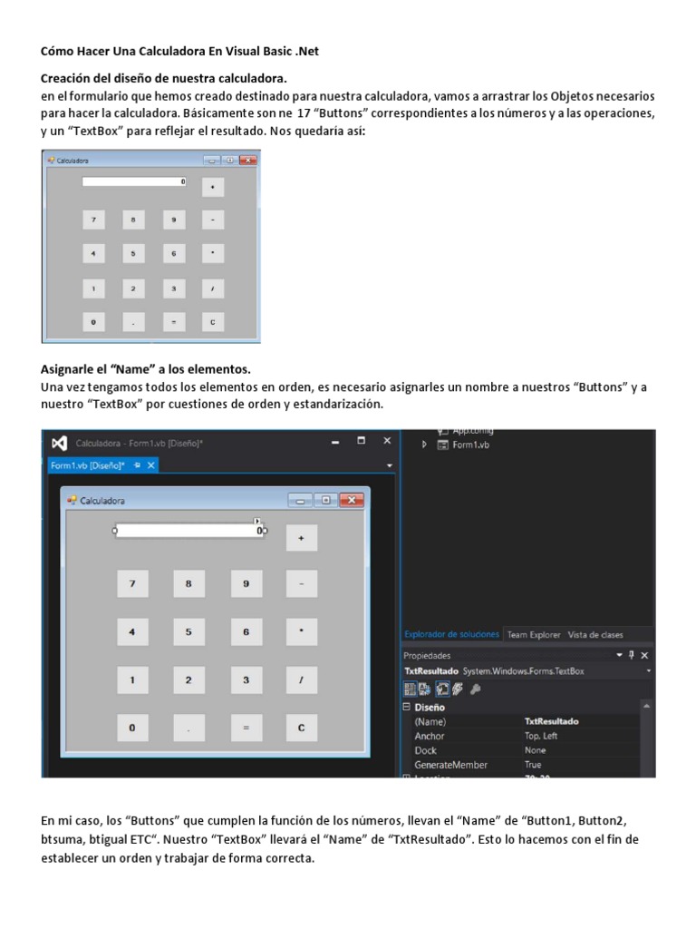 Cómo Hacer Una Calculadora en Visual Basic | PDF | Flujo de control ...