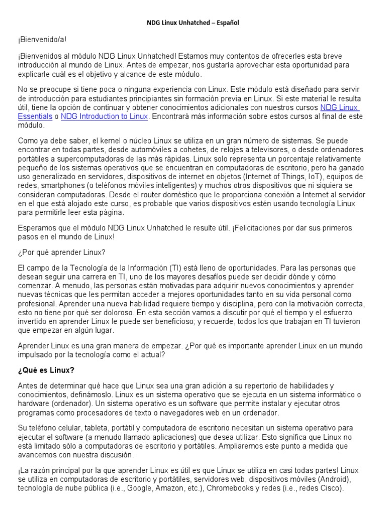 NDG Linux Unhatched | PDF | Interfaz de línea de comando | Interfaces ...