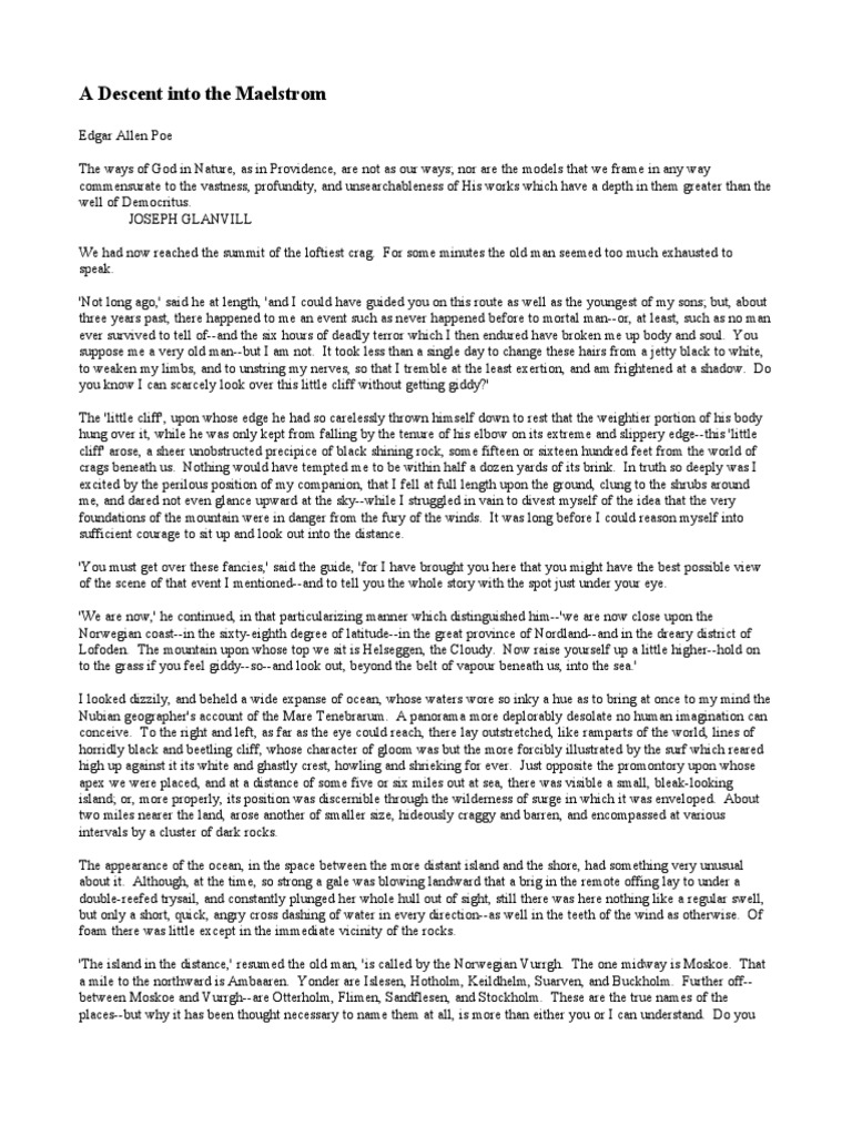 A Descent Into The Maelstrom | PDF | Sea | Vortices