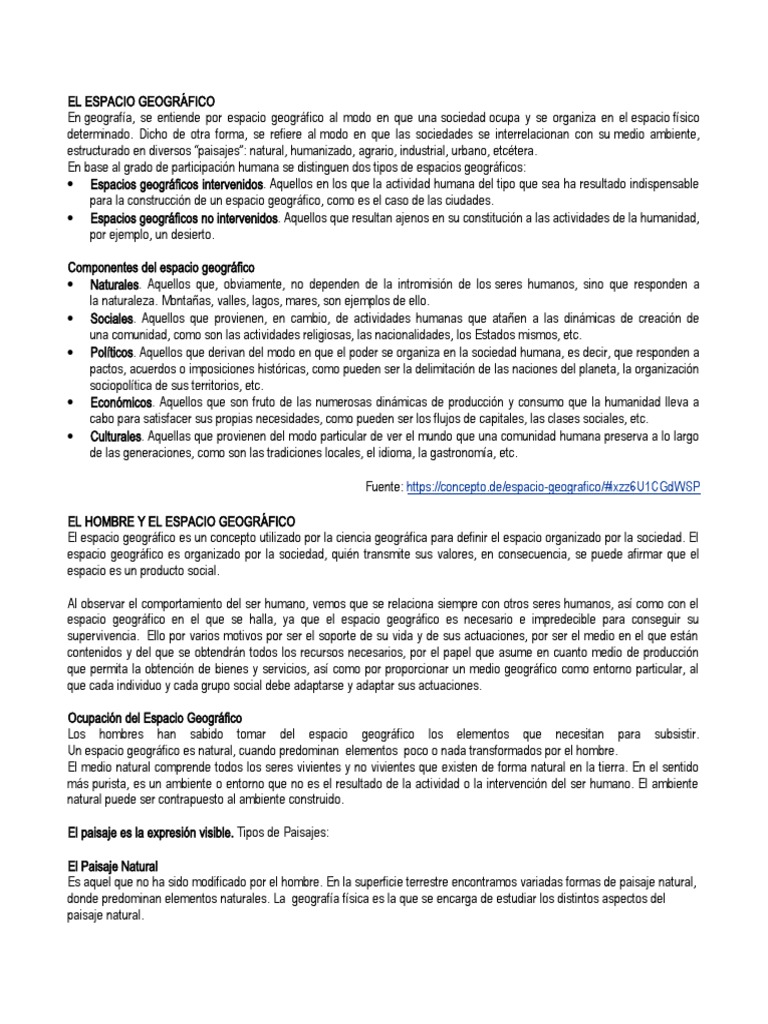 El Espacio Geográfico | PDF | Geografía | Paisaje