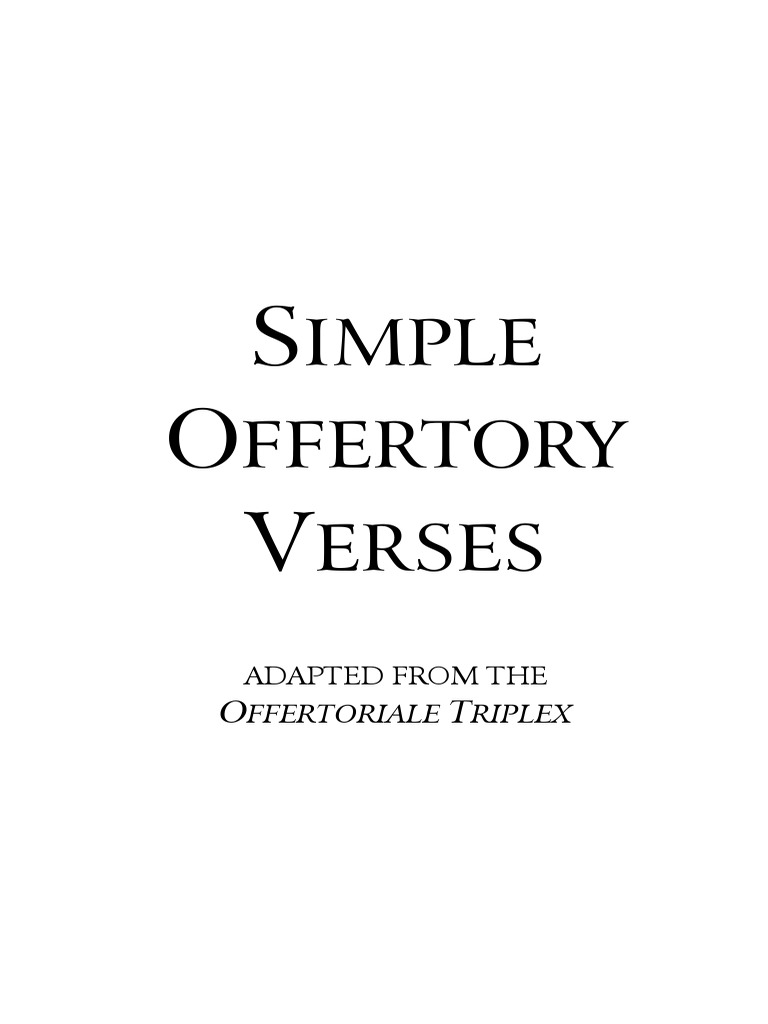 Simple Offertory Verses for Mass | PDF | Christian Worship And Liturgy ...