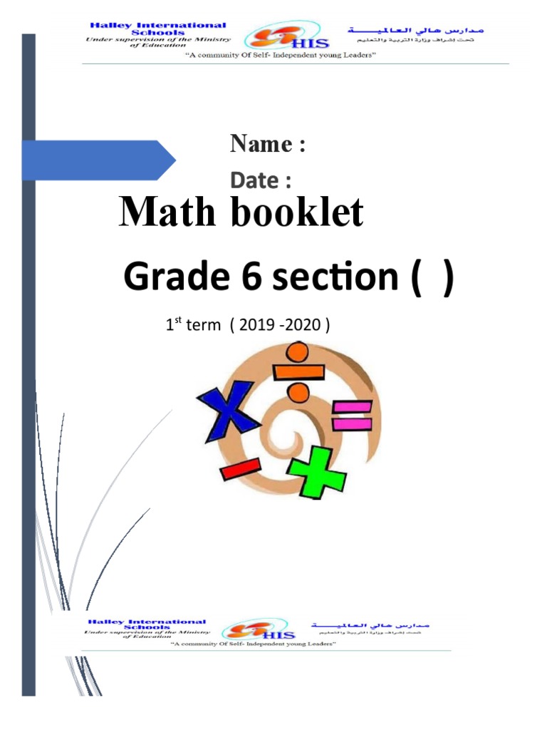 Booklet Grade 6 Math' 2018-2019 | PDF | Triangle | Multiplication