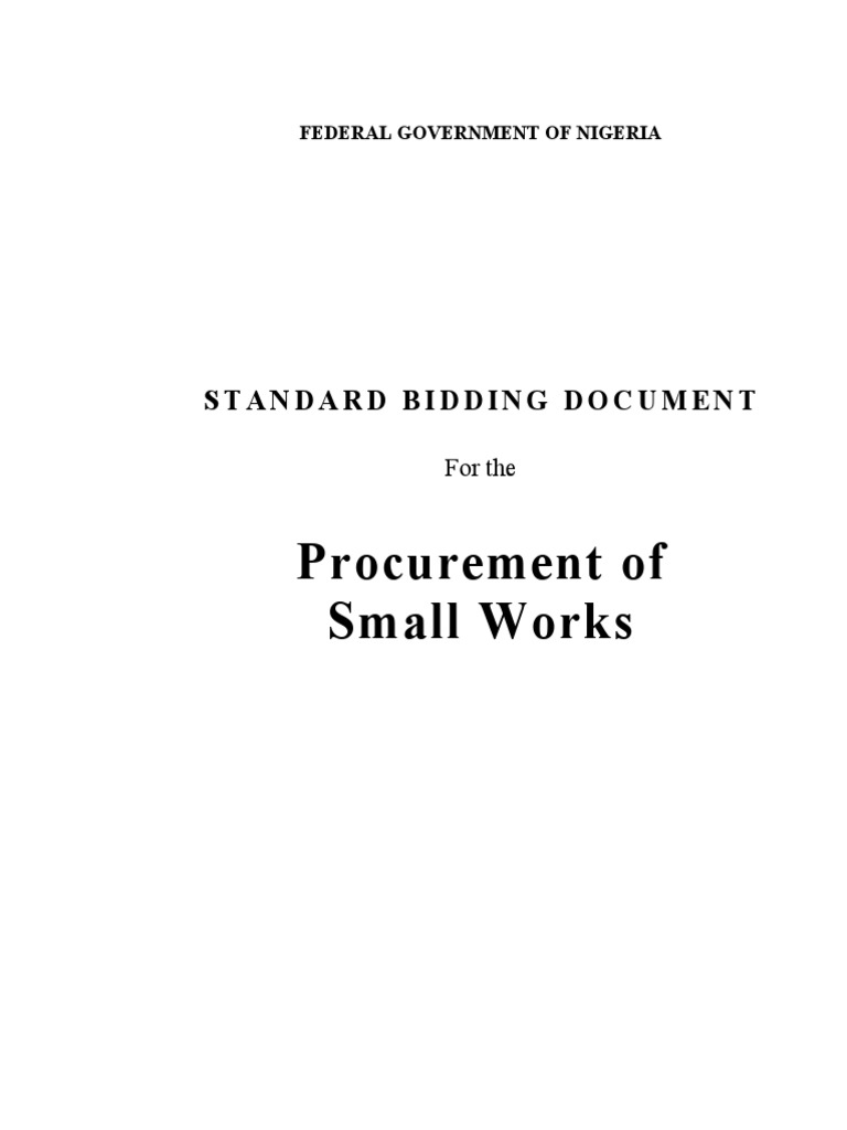 Procurement of Small Works: Standard Bidding Document | Download Free PDF | Procurement ...