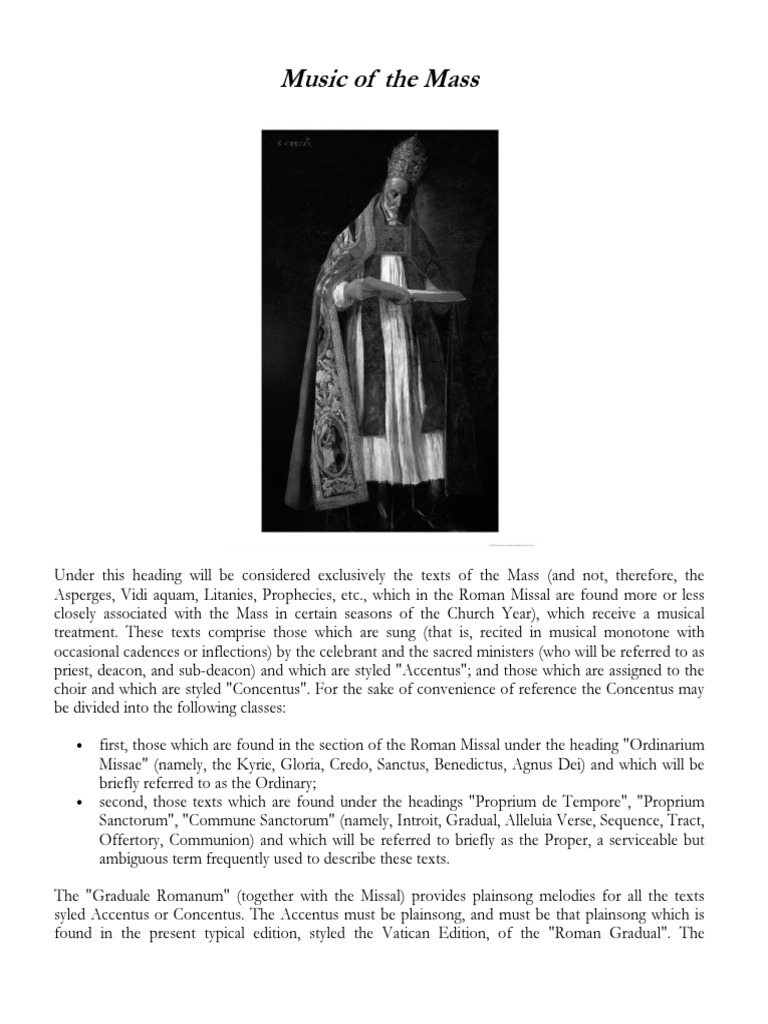 Music of The Mass | PDF | Gregorian Chant | Mass (Liturgy)