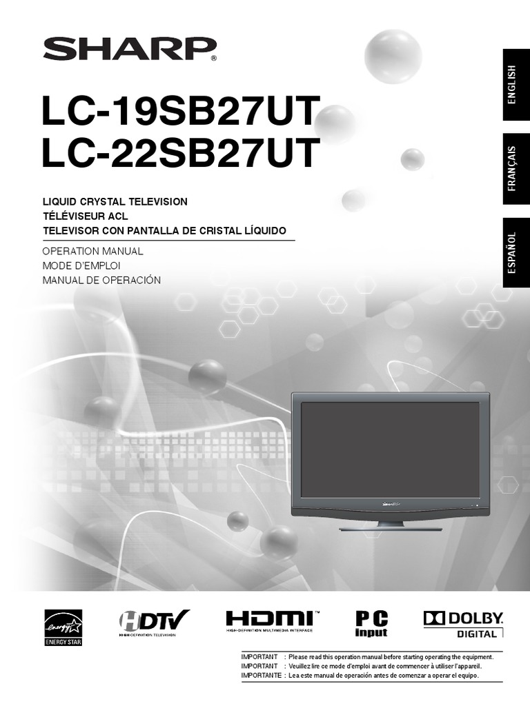 SHARP_LC19SB27UT | PDF | Electrical Connector | Ac Power Plugs And Sockets