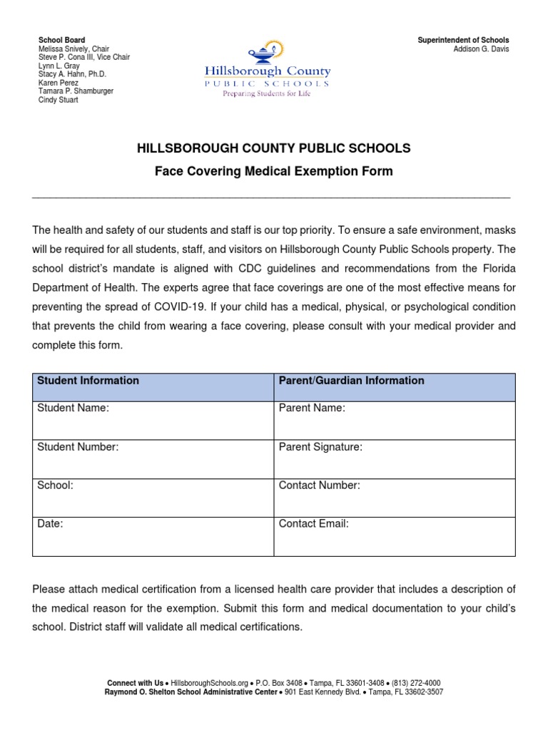 Medical Exemption Form Face Coverings | PDF | Wellness