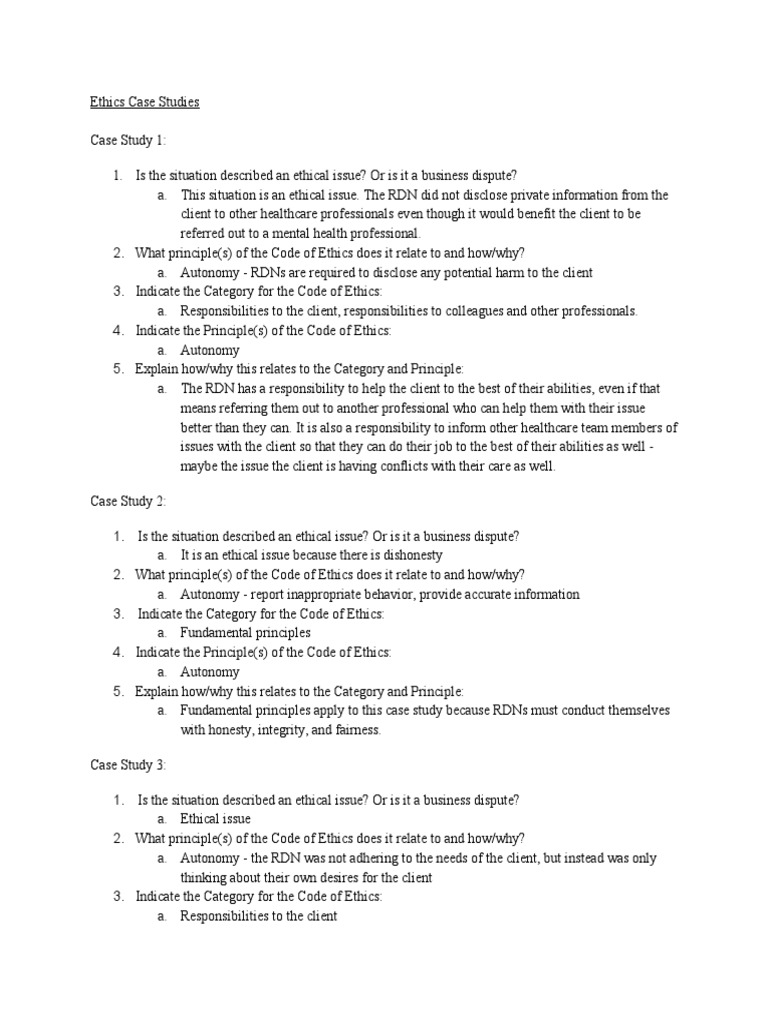 Ethics Mini Case Studies | Download Free PDF | Autonomy | Medical Ethics
