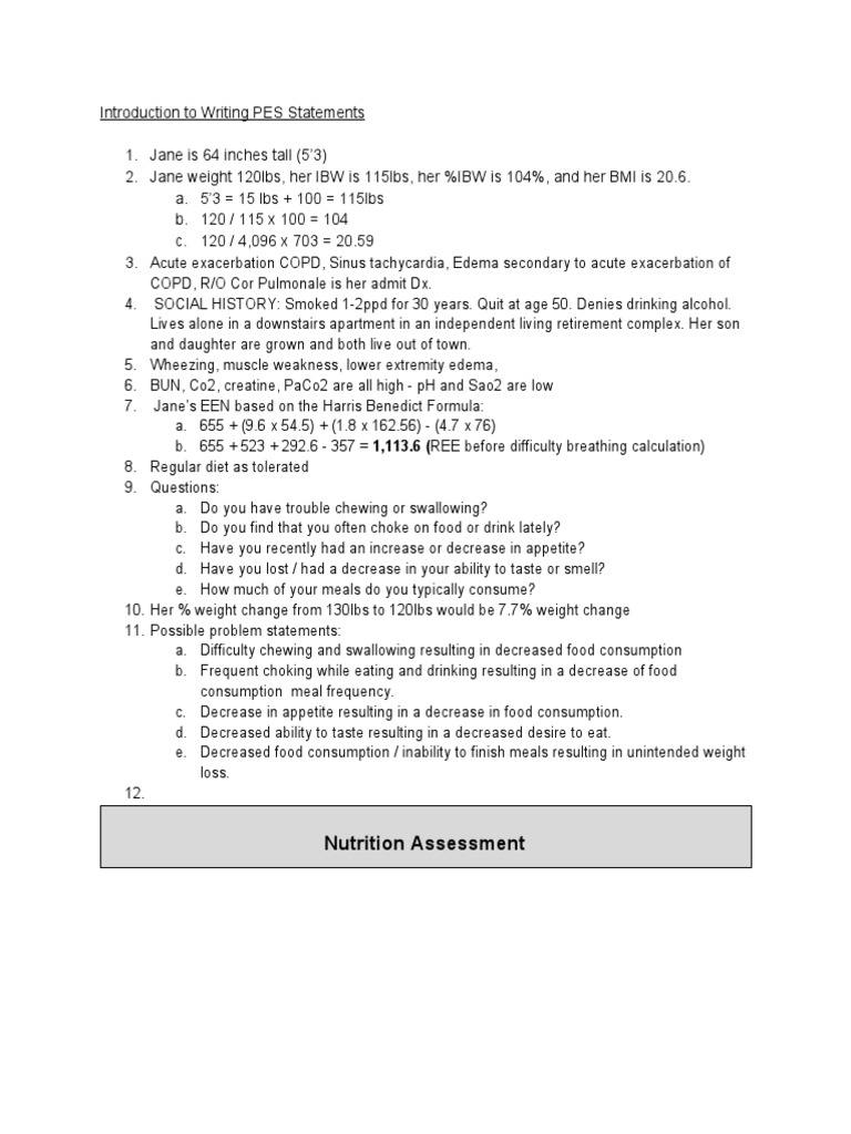 Introduction To Writing Pes Statements | PDF | Chronic Obstructive ...