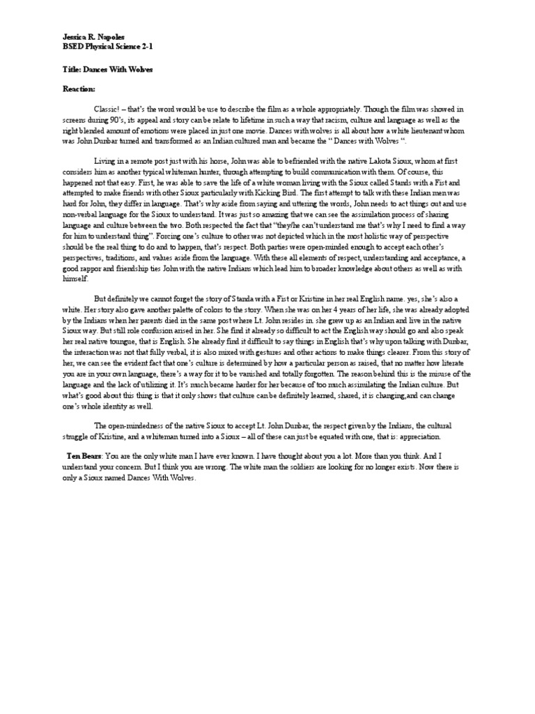 Dances With Wolves | PDF | Human Nature | Human Communication