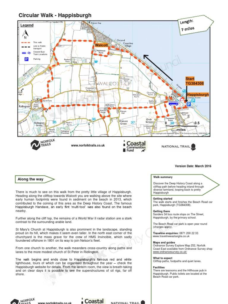 Happisburgh Walking Trail | PDF | Geography | Road Transport