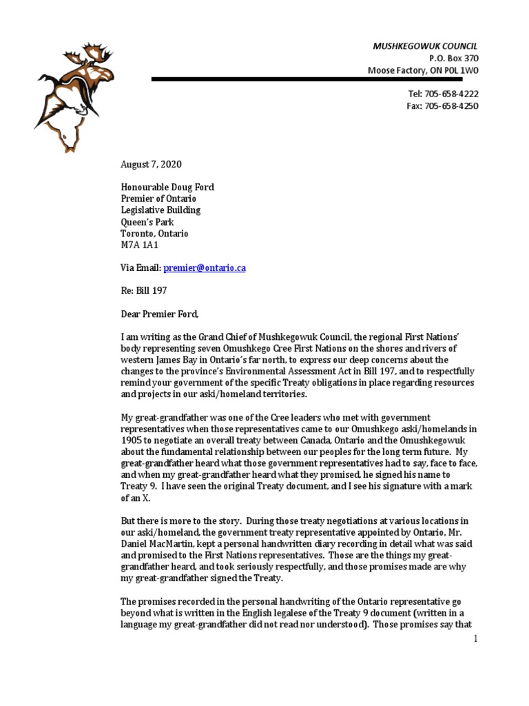 Mushkegowuk Council Open Letter To Premier Ford | PDF | First Nations ...