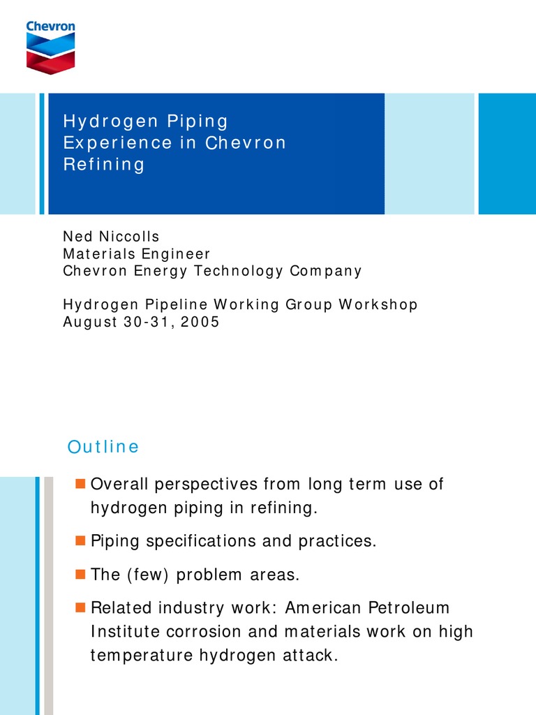 Hydrogen Piping Experiences | PDF
