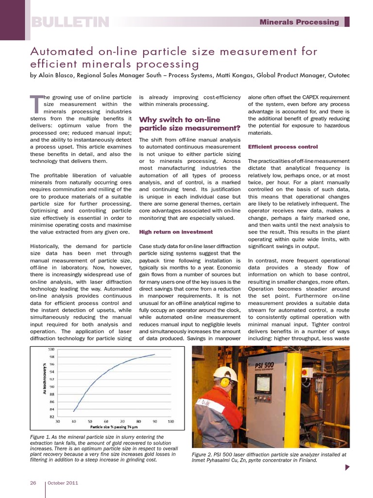 Automated On-Line Particle Size Measurement For Efficient Minerals ...