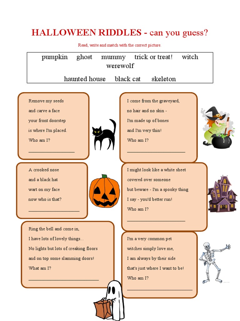 HALLOWEEN RIDDLES - Can You Guess? | PDF