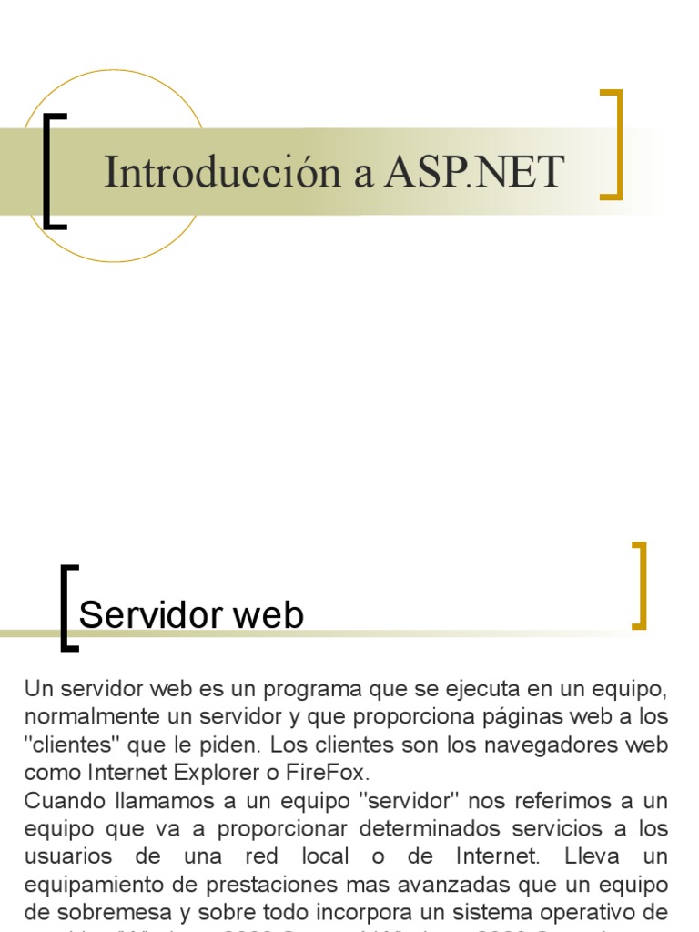 2 1 Introduccion A ASP NET | PDF | Aplicación web | .NET Framework