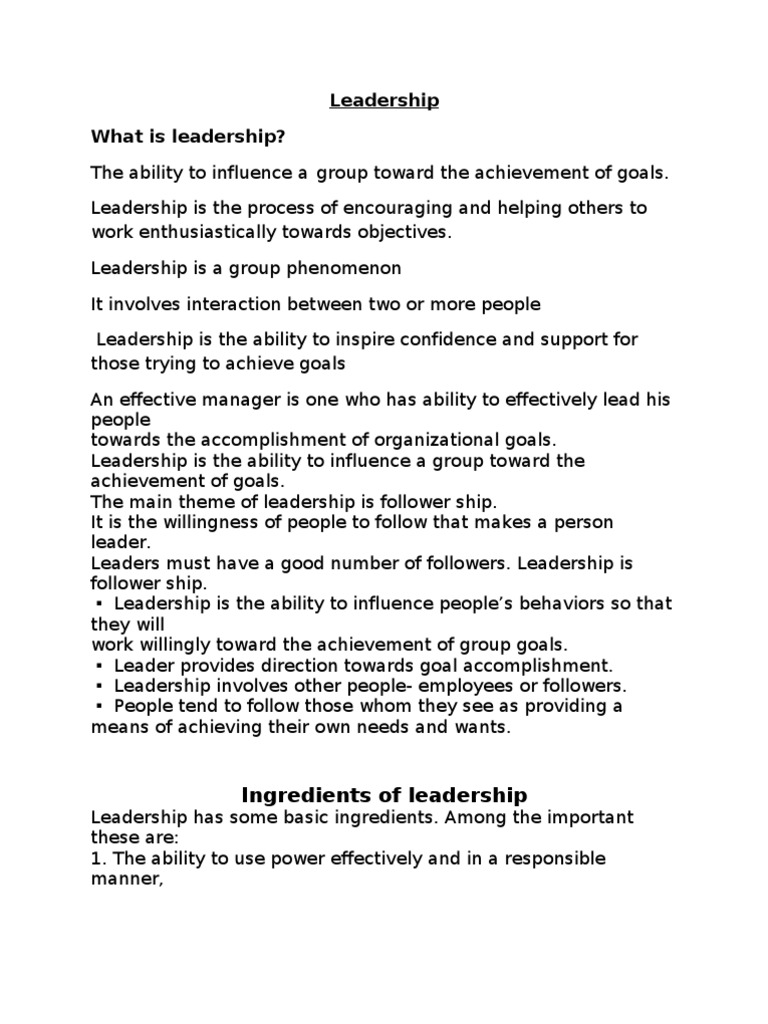 Leadership What Is Leadership? | PDF | Leadership | Motivation