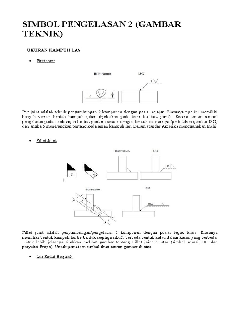 Simbol dan Jenis Pengelasan Teknik | PDF | Metode & Bahan Ajar