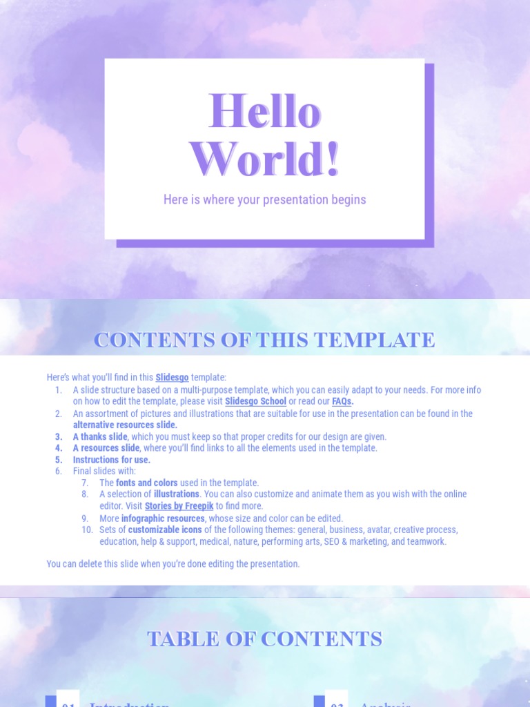 Watercolor Texture by Slidesgo | PDF | Planets | Solar System