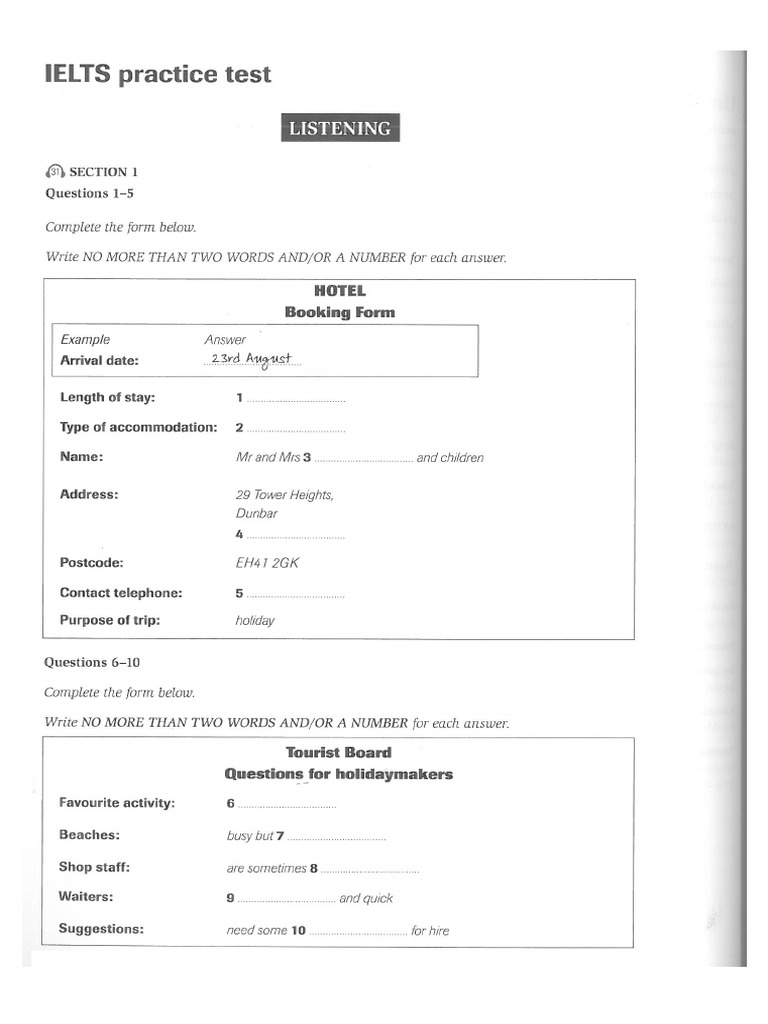 Sample Listening Test | PDF