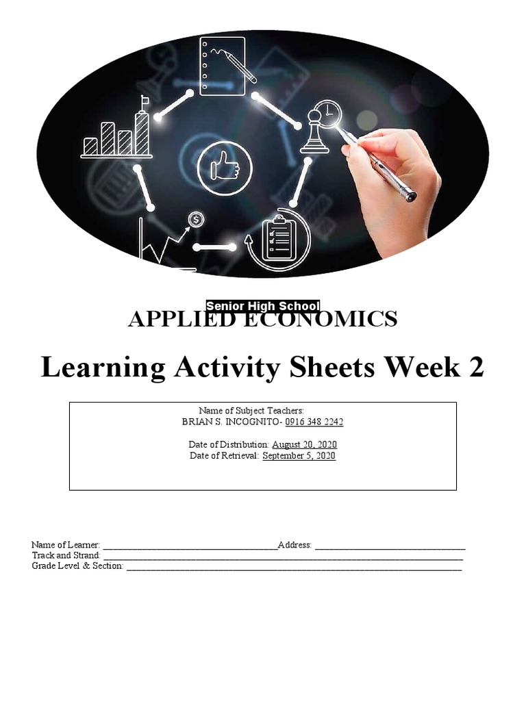 Learning Activity Sheets Week 2: Applied Economics | PDF | Accounting | Information
