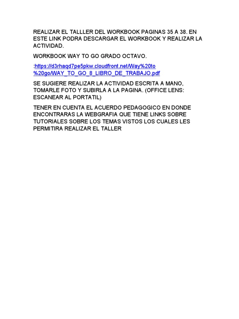 Link Del Workbook Way To Go | PDF