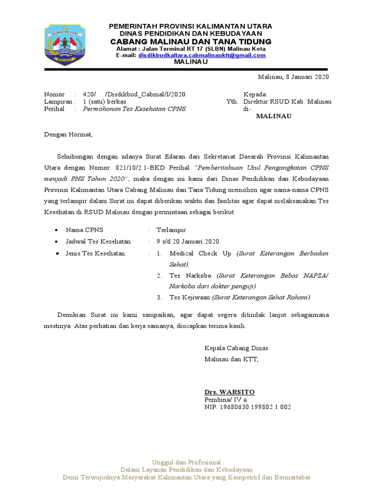 Surat Tes Kesehatan | PDF