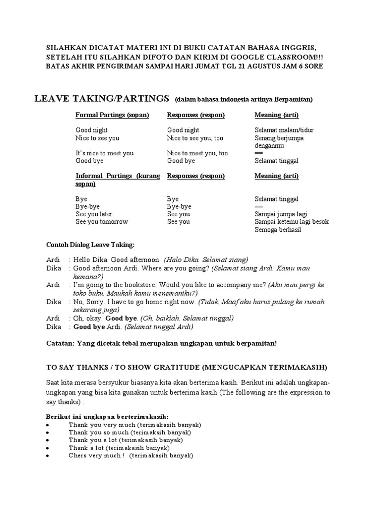 Thanking and Apologize | PDF | Karier & Perkembangan | Kajian Bahasa Asing