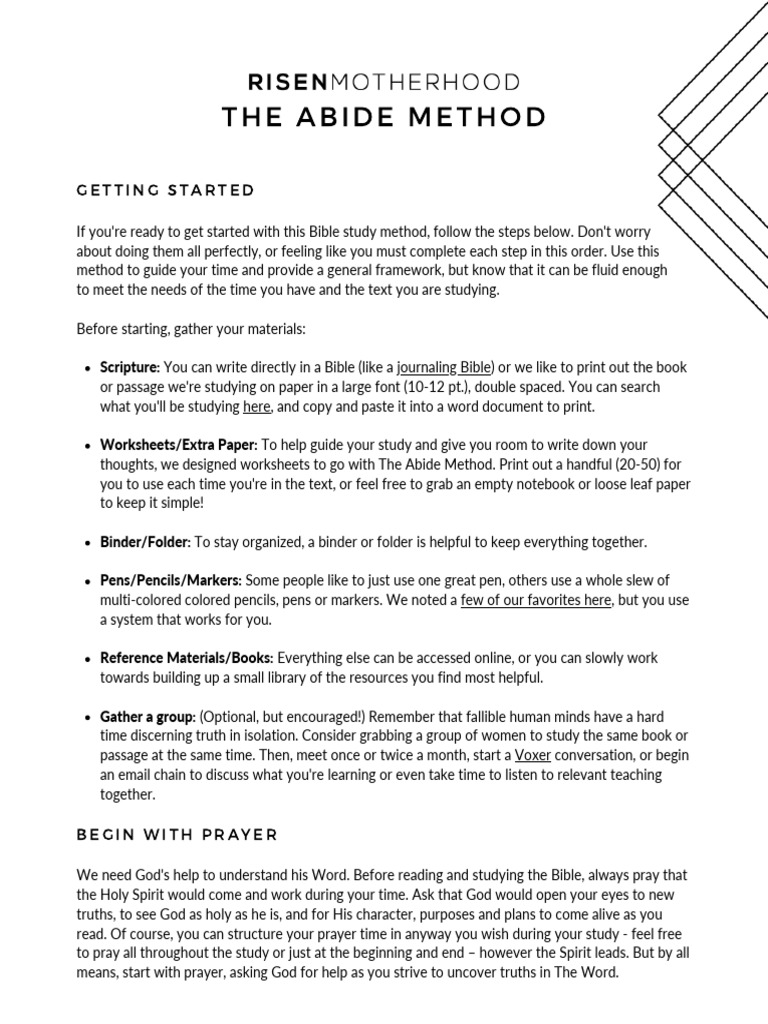 The Abide Method | PDF | Repentance | Prayer