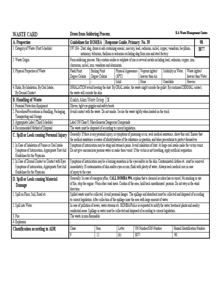 SW104 | PDF | Lead | Cadmium