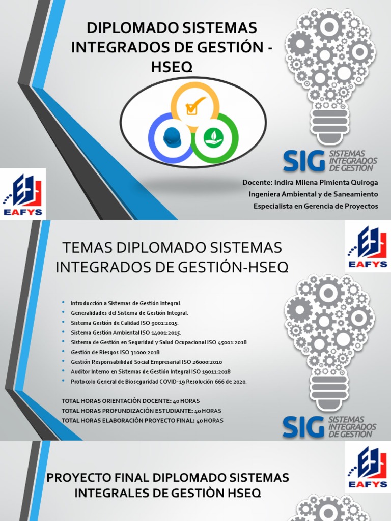 Diplomado Sistemas De Gestión Integral Hseq Clase 1 Pdf Calidad