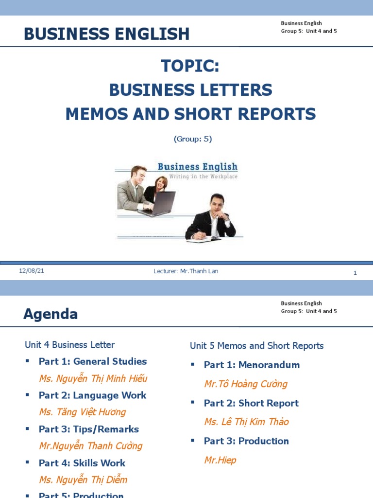 Topic: Business Letters Memos and Short Reports | PDF | Memorandum ...