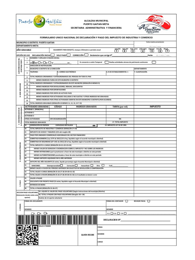 Formulario Ica 2019 PDF | PDF | Contribuyente | Impuestos